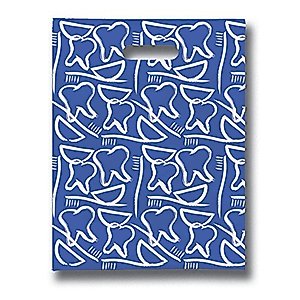 Dental Drawings Dental Giveaway Bags, 8" x 10", 100 Pack