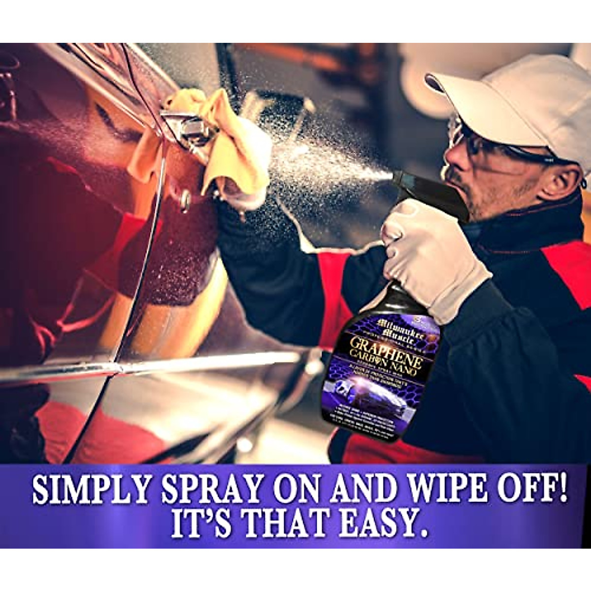 Milwaukee Muscle - 22oz Graphene Ceramic Coating Detail Spray Wax - The Best Protection Against Scratches, Swirls, Paint Chips, No Buff, 6 month Protection, Insane Shine, & Stronger than Car Wax.