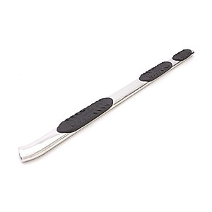 Lund 24489009 Polished Stainless Steel 5" Oval Wheel-to-Wheel Nerf Bars for 2007-2018 Chevrolet Silverado/GMC Sierra 1500 Crew Cab with 5.5' Bed; Rocker Panel Mount