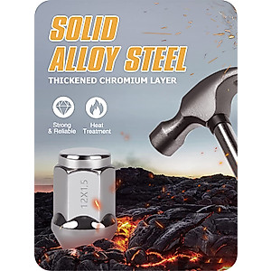 MIKKUPPA M12x1.5 Lug Nuts - Replacement for Ford Fusion Focus Escape Chevy Cruze Malibu Honda Civic Accord 1.38"Height 19mm Hex 60 Degree - 20pcs Chrome Closed End Lug Nut for Aftermarket Wheel