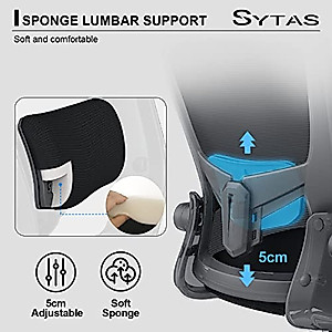 Sytas Ergonomic Mesh Office Chair, Home Office Desk Chairs Ergonomic, Computer Chair Adjustable Lumbar Support