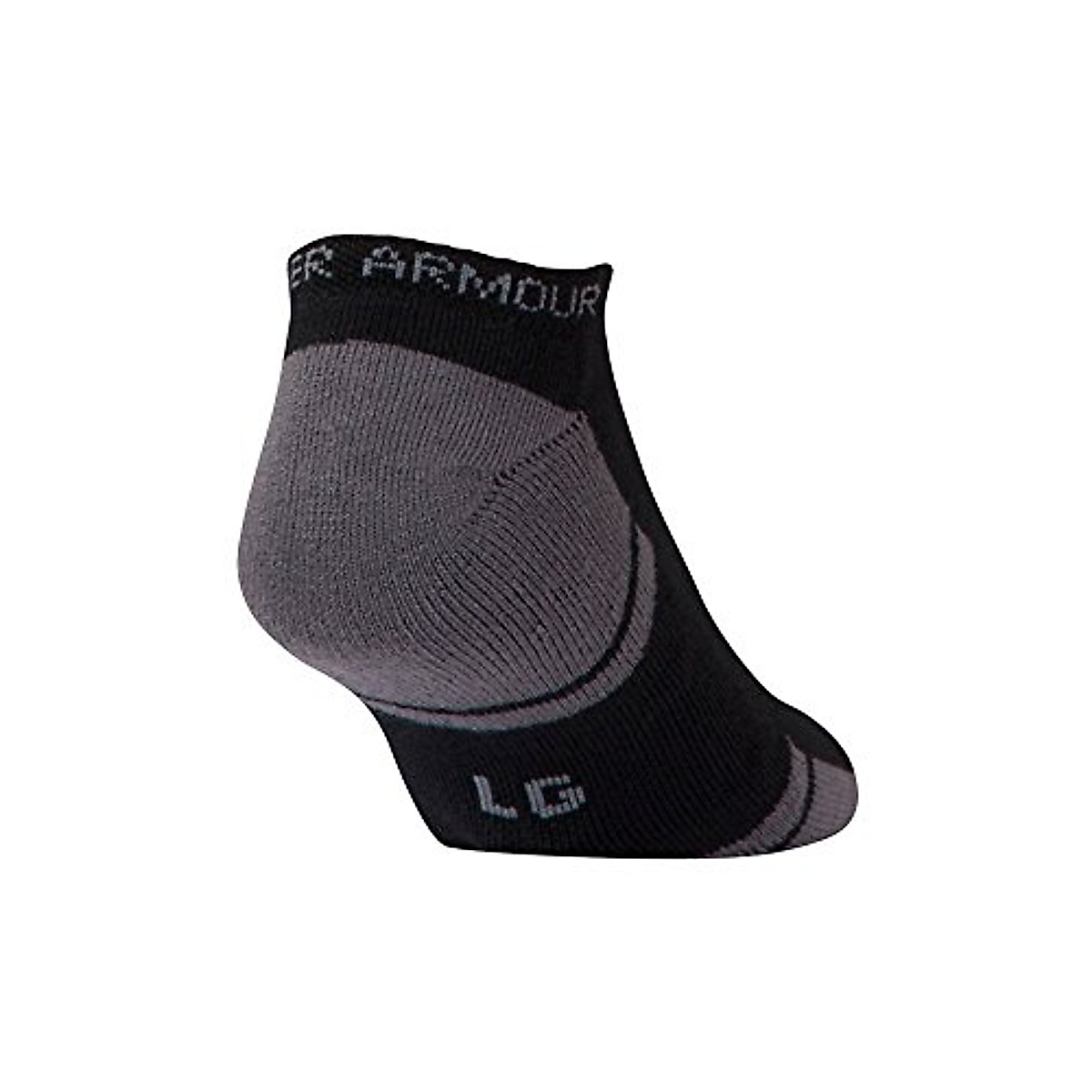 Under Armour Adult Resistor 3.0 No Show Socks, Multipairs , Black/Graphite (6-Pairs) , Large