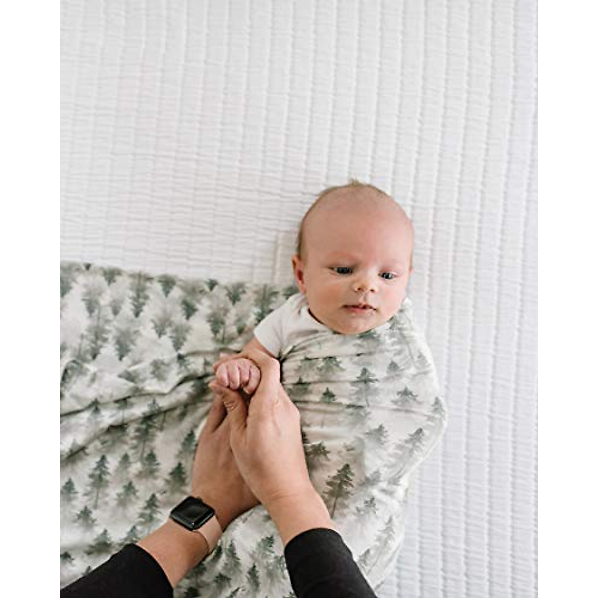 Copper Pearl Large Premium Knit Baby Swaddle Receiving Blanket Evergreen