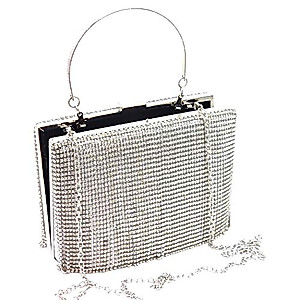 RomanticDesign Rhinestone Evening Bag Clutch Purses for Women Cocktail Party Wedding Glitter Handbag Clutches