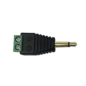 CERRXIAN 3.5mm TS Mono Male to 2 Pin Screw Terminal Female AUX Headphone Replacement Solderless Balum Converter Adapter (2-Pack)