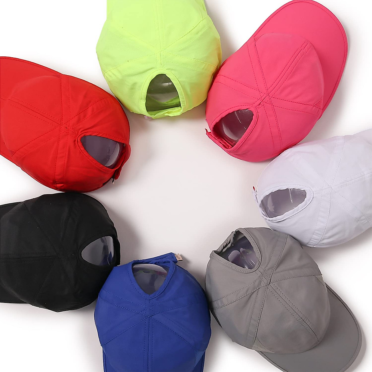 Ponyflo Active Ponytail Hat - Ponytail Caps for Women, Running Hat for Women, Curly Hair Ponytail Hat, Womens Ponytail Hats for Gym Black