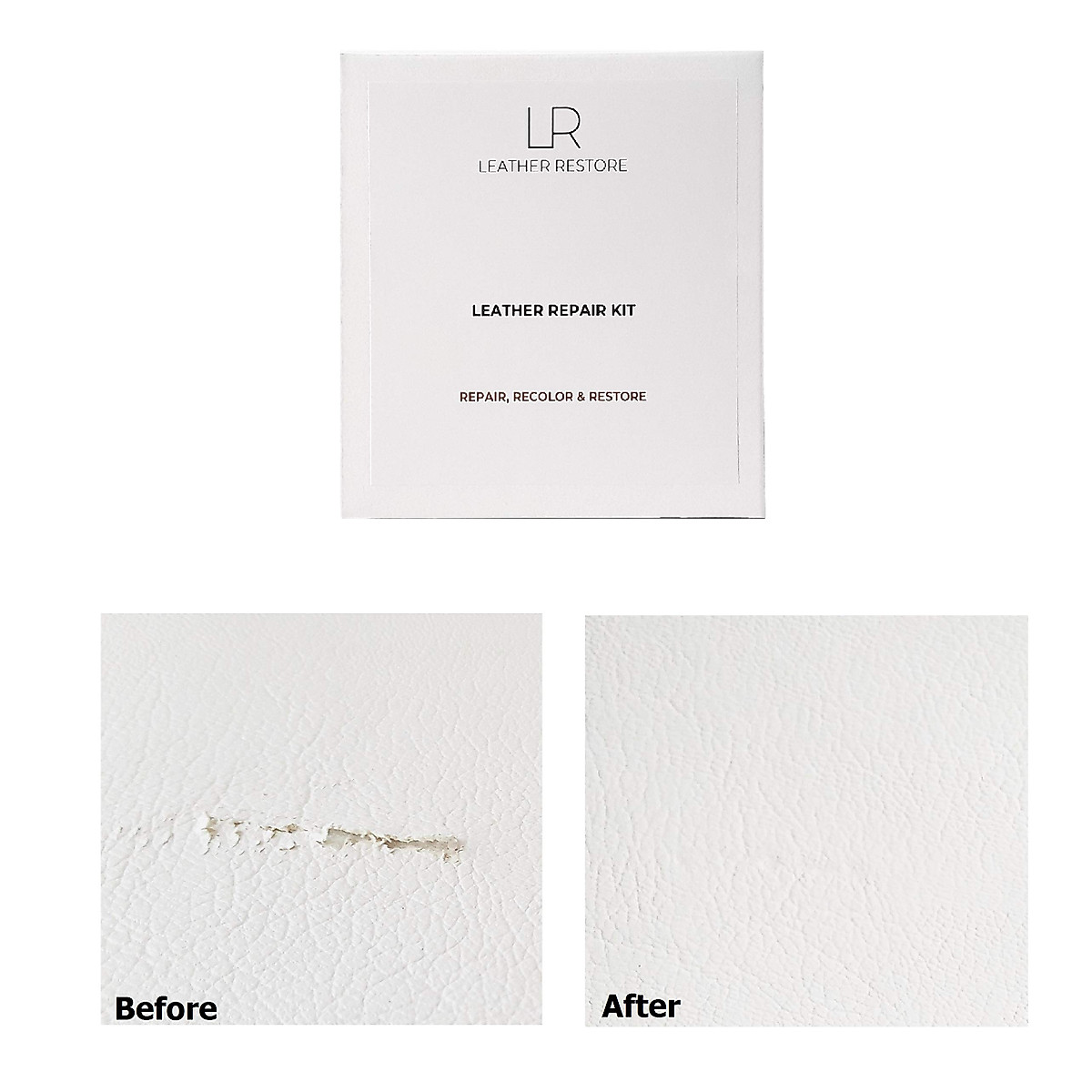 Leather and Vinyl Repair Kit with Ready to Use Color, Beige - Repair, Recolor & Restore Couch, Furniture, Auto Interior & Car Seats