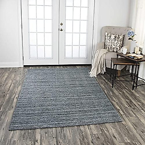 Rizzy Home | GH719A | Grand Haven Collection | Wool / Viscose Area Rug | 8' x 10' | Denim /Gray/Rust/Blue Solid