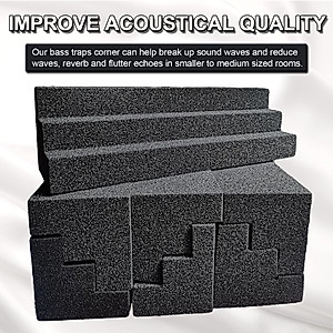 YDHTDLHC 16 Pack sound proof foam panels for walls Panels Studio Acoustic Foam 12"X12" X1" Sound-proof cotton, suitable for church, anchor room, singing room, home theater (Black Bass Traps)