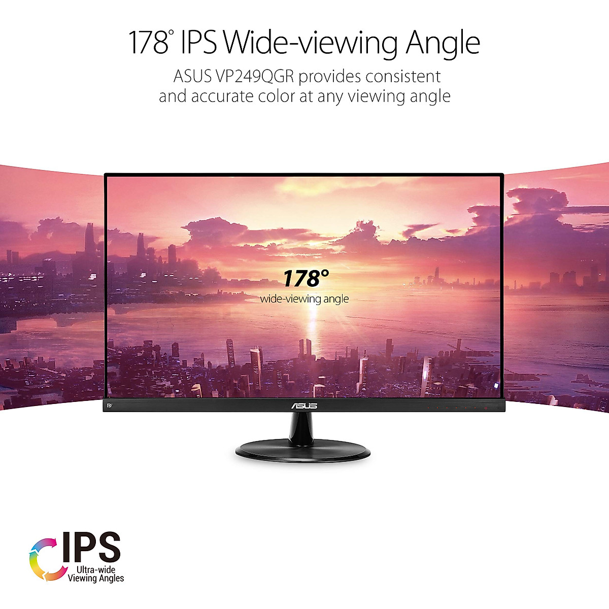 ASUS VP249QGR 23.8” Gaming Monitor 144Hz Full HD (1920 x 1080) IPS 1ms FreeSync ELMB Eye Care DisplayPort HDMI VGA, BLACK