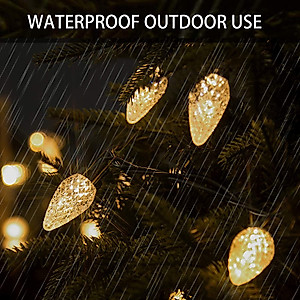 C9 Outdoor Christmas Lights 2 Pack 31ft 50 LED,String Lights Connectable Commercial Grade Outdoor Indoor Xmas Decorative Light Strand for Christmas Trees Garden Patio Parties Decor Warm White