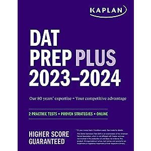 DAT Prep Plus 2023-2024: 2 Practice Tests + Proven Strategies + Online (Kaplan Test Prep)