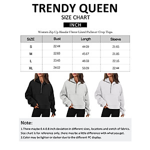 Trendy Queen Womens Oversized Sweatshirts Hoodies Half Zip Pullover Quarter Zip Pullover Fall Outfits Fashion Clothes 2024 Long Sleeve Fleece Winter Sweaters Jackets Y2k Cute Teen Girls Black