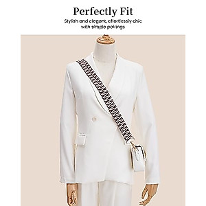 Vividora Purse Strap Replacement Crossbody, 1.5"/2" Wide Golden Buckle Adjustable Shoulder Strap, Boho Canvas Handbag Strap Bag Strap for Women Black and White Folding Line