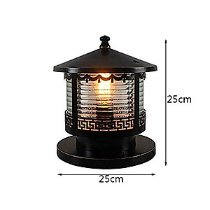 WYBFZTT-188 LED Post Lights Outdoor Villa Home Garden Patio Pillar Lamp E27 Waterproof Glass Lantern Lawn Light Balcony Garage Terrace Fence Sconce Light