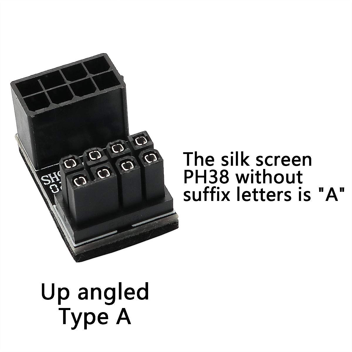ZRM&E 8 Pin Graphics Card Power Supply 180 Degree Angled Adapter Steering Connector Up Angled for Desktops Graphics Card