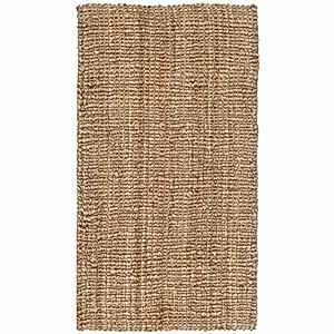 SAFAVIEH Natural Fiber Collection Accent Rug - 2' x 3', Natural, Handmade Chunky Textured Jute 0.75-inch Thick, Ideal for High Traffic Areas in Entryway, Living Room, Bedroom (NF447A)
