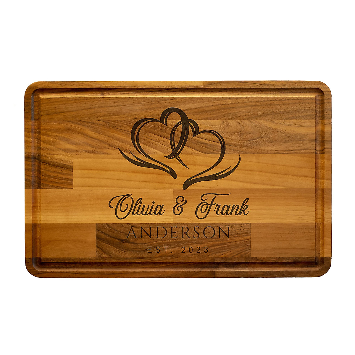 Custom Cutting Board | Personalized Cutting Board | Custom Meat Board | Couple Cutting Board | Wedding Cutting Board | Housewarming Gift | Engagement Gift for Couple (Without Handle)