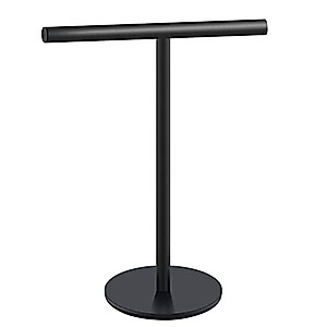 Mutclord T-Shape Hand Towel Holder - Free Standing Hand Towel Rack for Bathroom or Kitchen Countertops, with SUS304 Stainless Steel Matte Black Finish, Minimalist Style