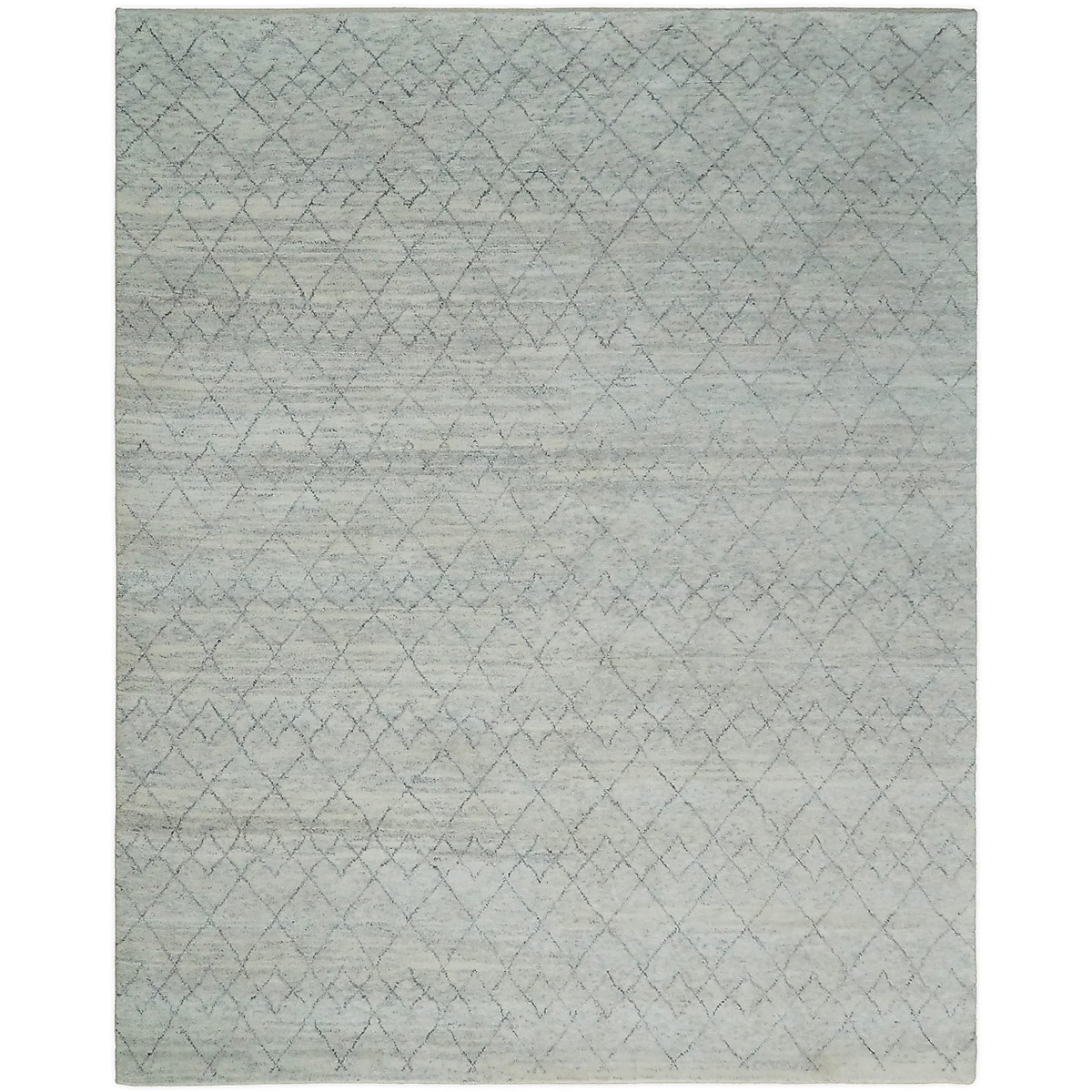 Artisan's Arc Hand Woven Silver and Gray 8x10 Trellis Moroccan Rug Made with Fine Wool | CP79810