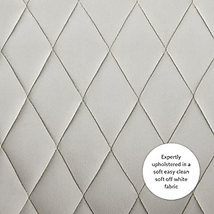 Linon White Quilted Brooklyn Office Chair, Metal