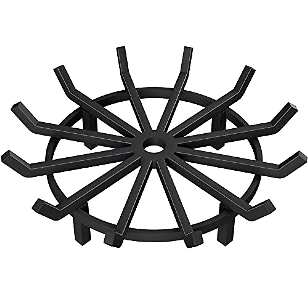 AMAGABELI GARDEN & HOME 24in Fire Grate Log Grate Wrought Iron Fire Pit Round Spider Wagon Wheel Firewood Grate Heavy Duty 0.7in Bar Fireplace Stove Burning Rack Holder 4Legs Chimney Hearth BG274