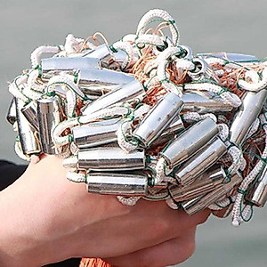 BBGS Fishing Cast Net, with Sinker Hand Throw Fishing Mesh Net Nylon Portable Hand Cast Fishing Net Saltwater Fishing Catch Net (Size : 7.2m)