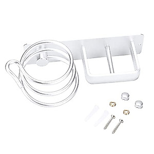 Yosoo Aluminum Spiral Hair Dryer Holder, Wall Mounted Shelf Hair Dryer Rack Organizer Holder Styling Stand for Bathroom