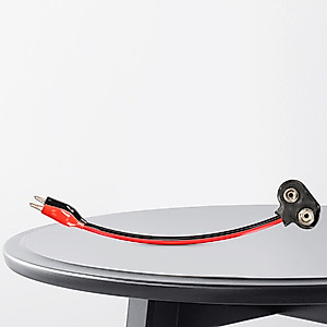 PNGKNYOCN 9V Battery Snap to Alligator Clips Cable,5 Pack Dual Alligator Clips to 9V Battery Snap Connector Cables（15cm）