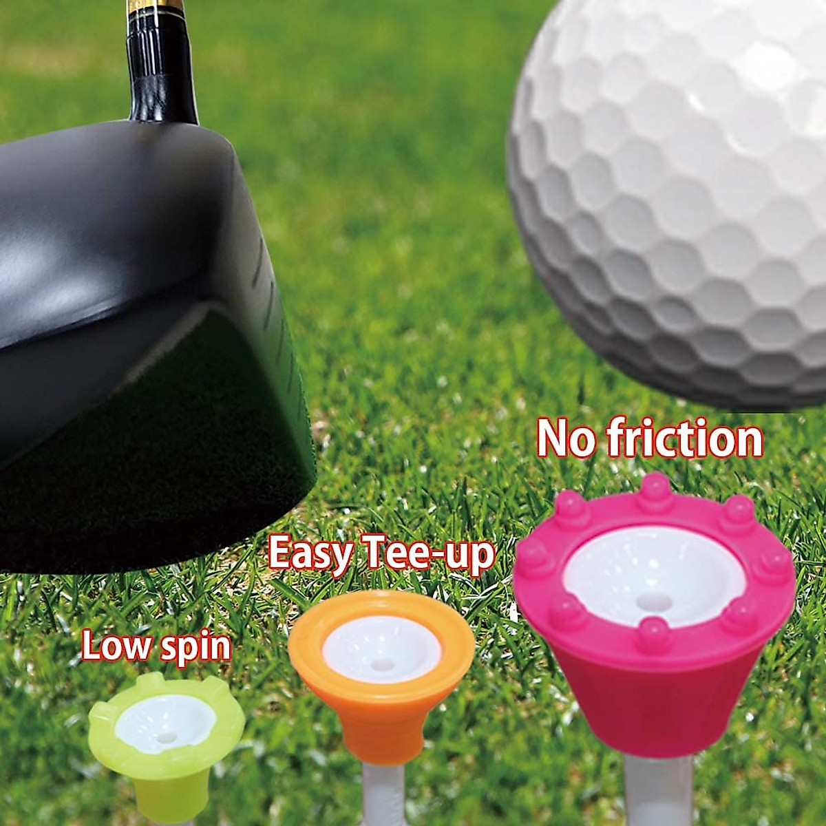 BIRDIE79 Upgraded Premium Big Head(Silicone) Golf Tees 3-1/4 – Height Adjustable – Easy Tee Up -Tee Off with Greater Consistency – Excellent Durability – Golf Tee Hanger – 1Pack (9)
