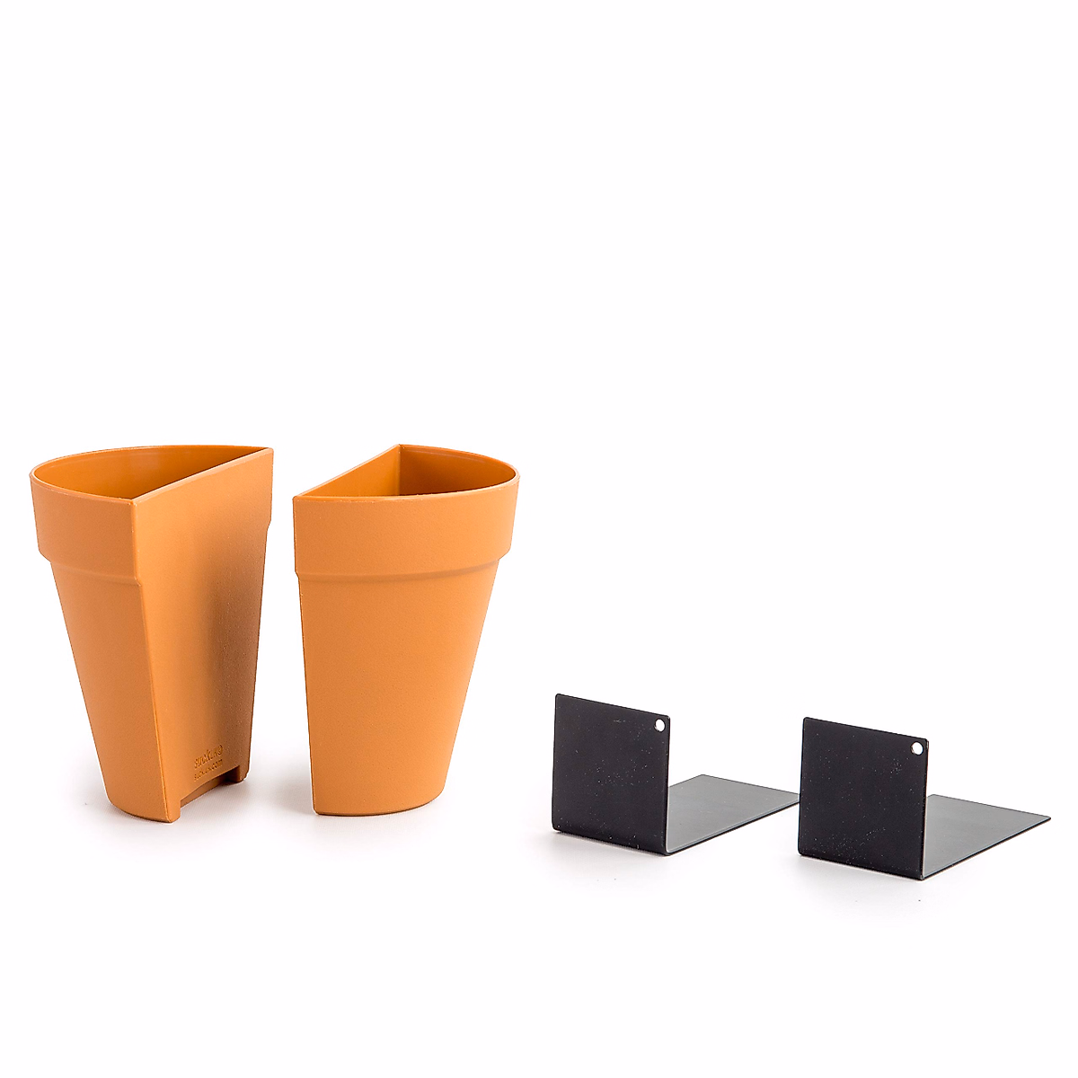 Suck UK - Bookends | Plant Pot Book Ends | 2 Decorative Book Ends for Shelves | Holder & Indoor Plant Office Accessories | Flower Pot Set for Plants | Aesthetic Home Decor & Gifts Her
