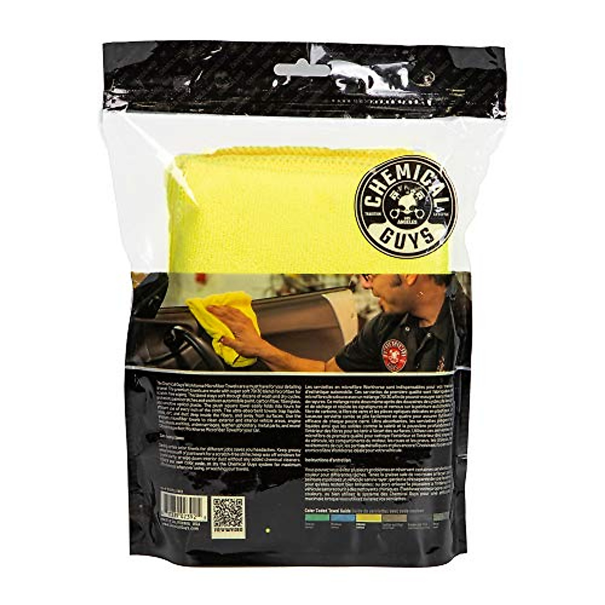 Chemical Guys ‎MICYELLOW03 Workhorse Professional Microfiber Towel, Yellow (Safe for Car Wash, Home Cleaning & Pet Drying Cloths) 16" x 16", Pack of 3