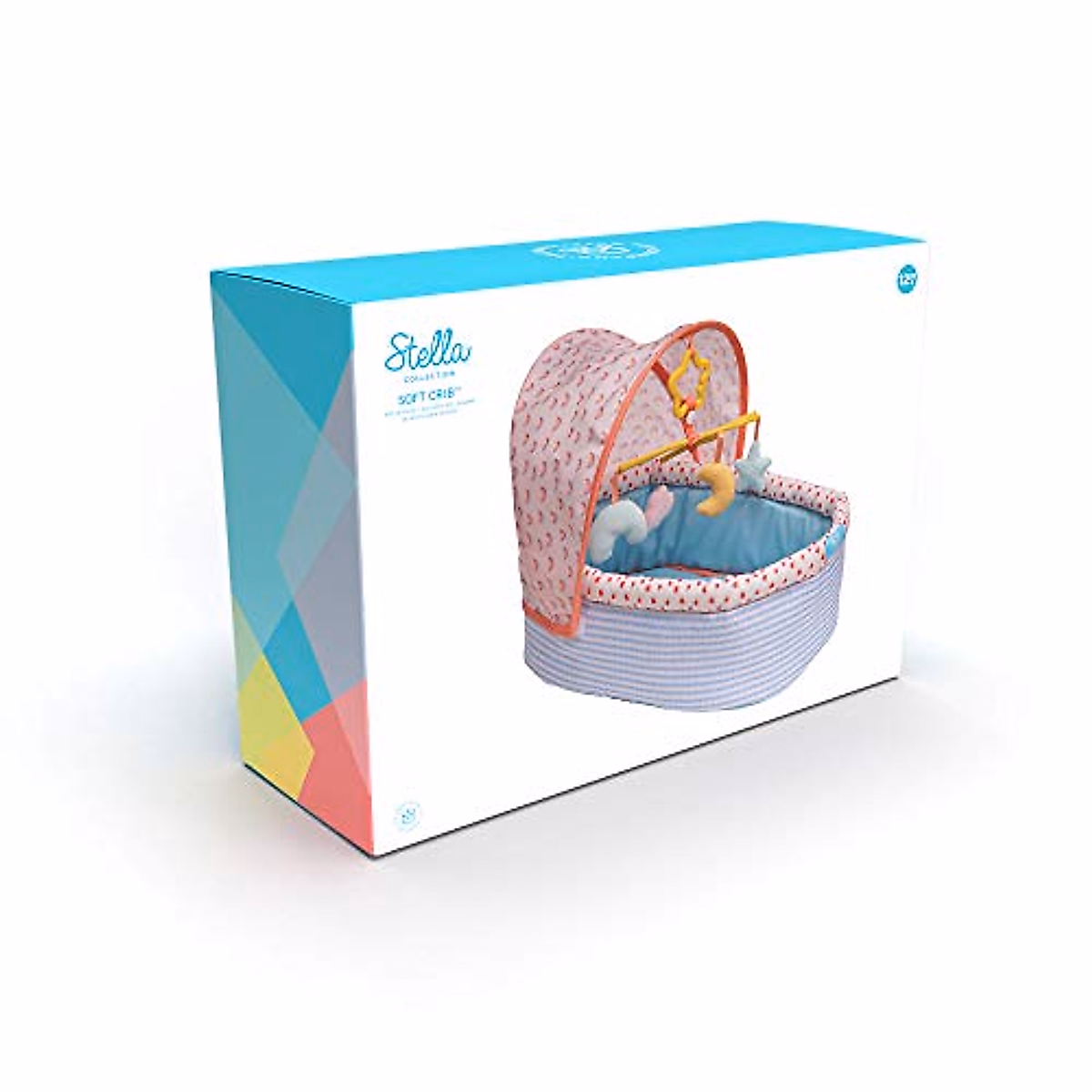 Manhattan Toy Stella Collection Soft Baby Doll Crib with Removable Canopy and Mobile for 12" to 15" Baby Dolls