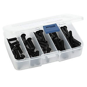 M6 x 20mm/25mm/30mm/35mm/40mm Button Head Socket Cap Screw Kit Assortment, Alloy Steel Grade 10.9, Allen Hex Drive, Fully Threaded, 50 PCS