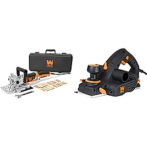 WEN JN8504 8.5-Amp Plate and Biscuit Joiner with Case and Biscuits & 6530 6-Amp Electric Hand Planer, 3-1/4-Inch