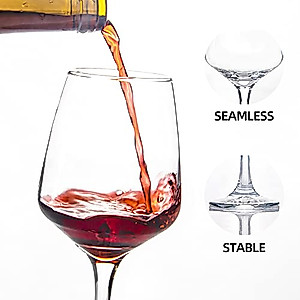 HAKEEMI Red/White Wine Glasses Set of 12, 12 oz Clear Wine Glasses with Stem, Dishwasher Safe