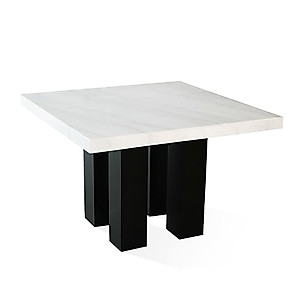 Liveasy Furniture 5-Piece Marble Dining Table Set for 4, Counter Height Dining Table Set with 4 Counter Height Chairs (Grey)