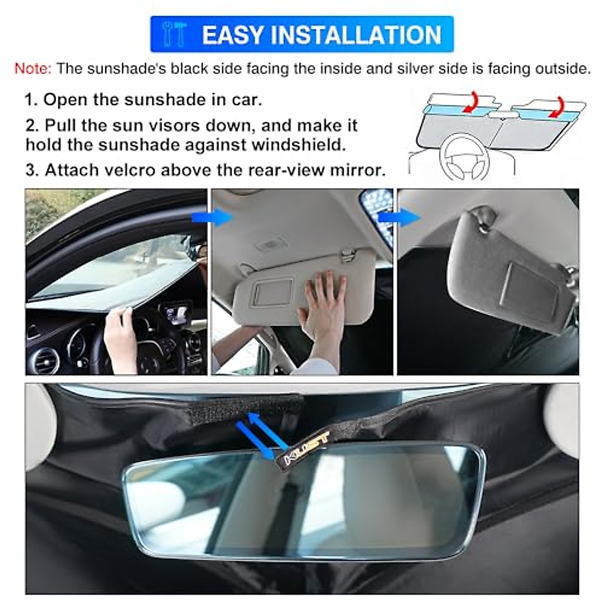 KUST Windshield Sun Shade for Subaru Crosstrek Wagon 2024 2023 2022 2021 2020 2019 2018 Window Sunshade Sun Visor Protector Foldable Blocks UV Rays Keep Your Car Cooler