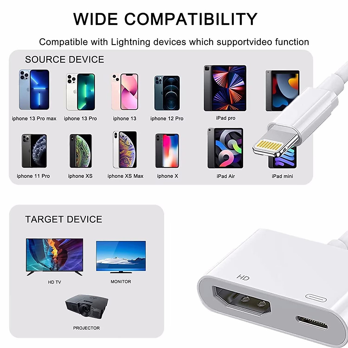 ADAYO FORYOU Lightning to HDMI Adapter for iPhone TV