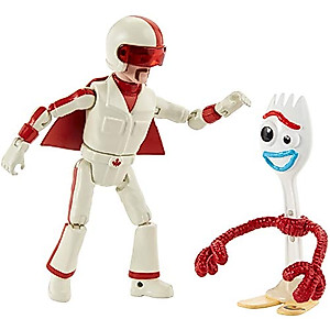 Mattel Disney Pixar Toy Story 4 Storytelling 2-Pack with 3nin Tall Forky and 5.9 in Tall Duke Caboom Posable Figures