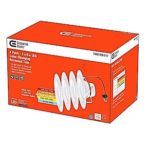 Commercial Electric SG_B07J23DL2S_US NS01aA11FR1-259 LED Retrofit, 4 Pack, Color Changing with Switch