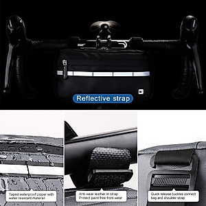 Rhinowalk Bike Bag Waterproof Bike Handlebar Bag,Bike Basket Bicycle Front Bag Shoulder Bag Waist Bag for Sport Bicycle Professional Cycling Accessories-Gray