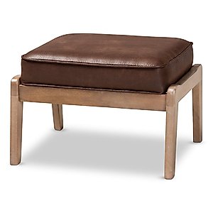 Baxton Studio Ottomans, Dark Brown/Antique Oak