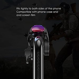 TEESSO Mobile Trigger, Game Controller for iPhone Android, PUBG Cellphone Gaming Joystick 4 Fingers Operation, with Sensitive Shoot Aim Keys for Fornite/Knives Out/Rules of Survival (black)