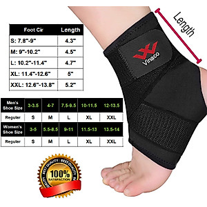 Vinaco 2 Pack Breathable & Strong Ankle Brace for Sprained Ankle, Stabilize Ligaments, Prevent Re-Injury for men & women with Adjustable Wrap, ankle support for men