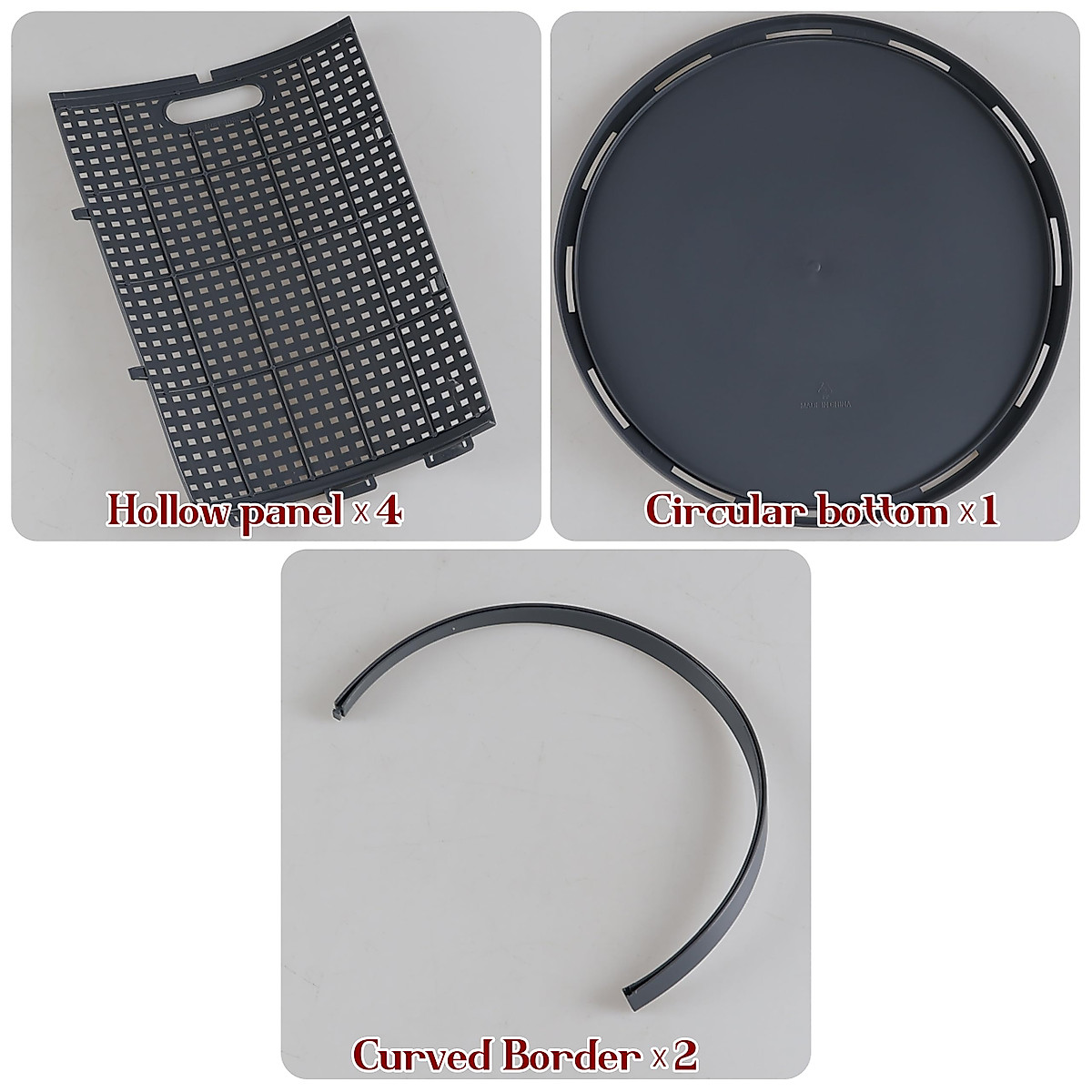 Parlynies Plastic Laundry Basket, Portable Clothes Hamper for Toys, Dirty Clothes, Grey, F