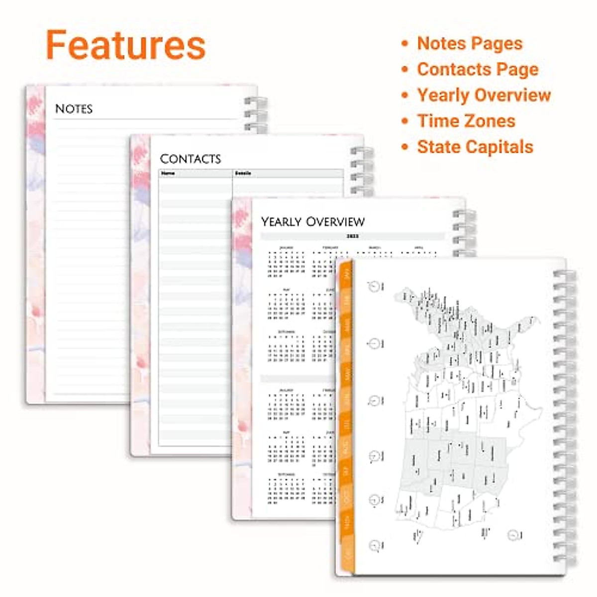 CRANBURY 2023 Planner Weekly Monthly (6x8.25", Watercolor), 2023 Small Planner Book, 8 x 6 Agenda Book, Yearly Calendar Planner, Monthly Tabs, Bookmark, Notes, Bonus Pocket, Stickers