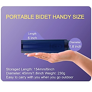 Hibbent Portable Bidet Handy Toilette - Electric Bidet Toilet with USB Cable - Feminine Travel Bidet for Personal Use On The Traveling - Blue Color