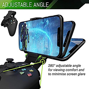 Xbox Series X Controller Mobile Gaming Clip, Xbox Controller Phone Mount Adjustable Phone Holder Clamp Compatible with Xbox Series X|S, Xbox One, Xbox One S, Xbox One X - Carbon Black