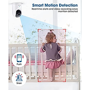Security Camera for Baby Monitor, 2K Wi-Fi Cameras for Home Security, Indoor Camera Wireless with Phone APP, 2-Way Audio, Motion Detection, Night Vision
